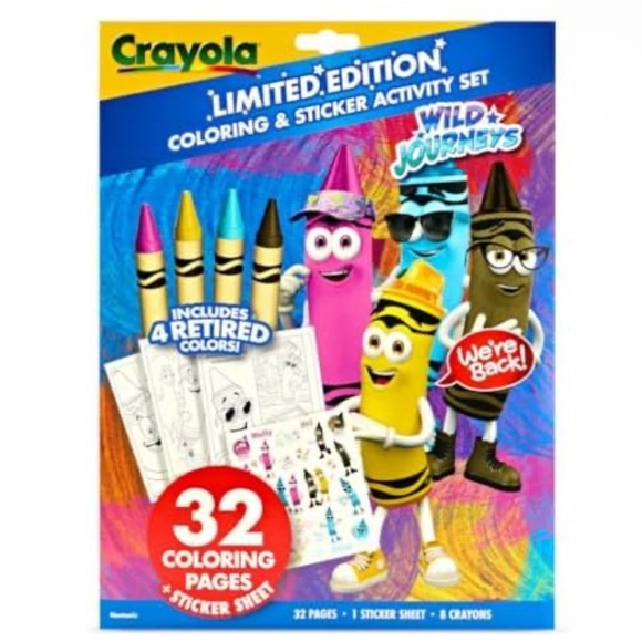 Crayola | Toys | Crayola Coloring Sticker Set With 8 Crayons Limited ...